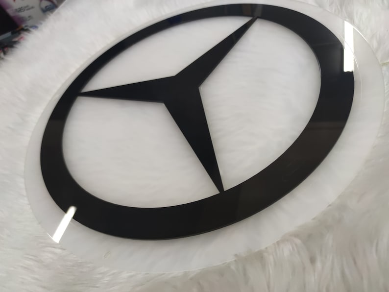 Mercedes Benz Led Sign Wall Art | Car Logo Wall Art | Cars Gift ...