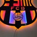 FC Barcelona Led Wall Sign, Barcelona Wood Wall Art, Led Light Wall Art ...