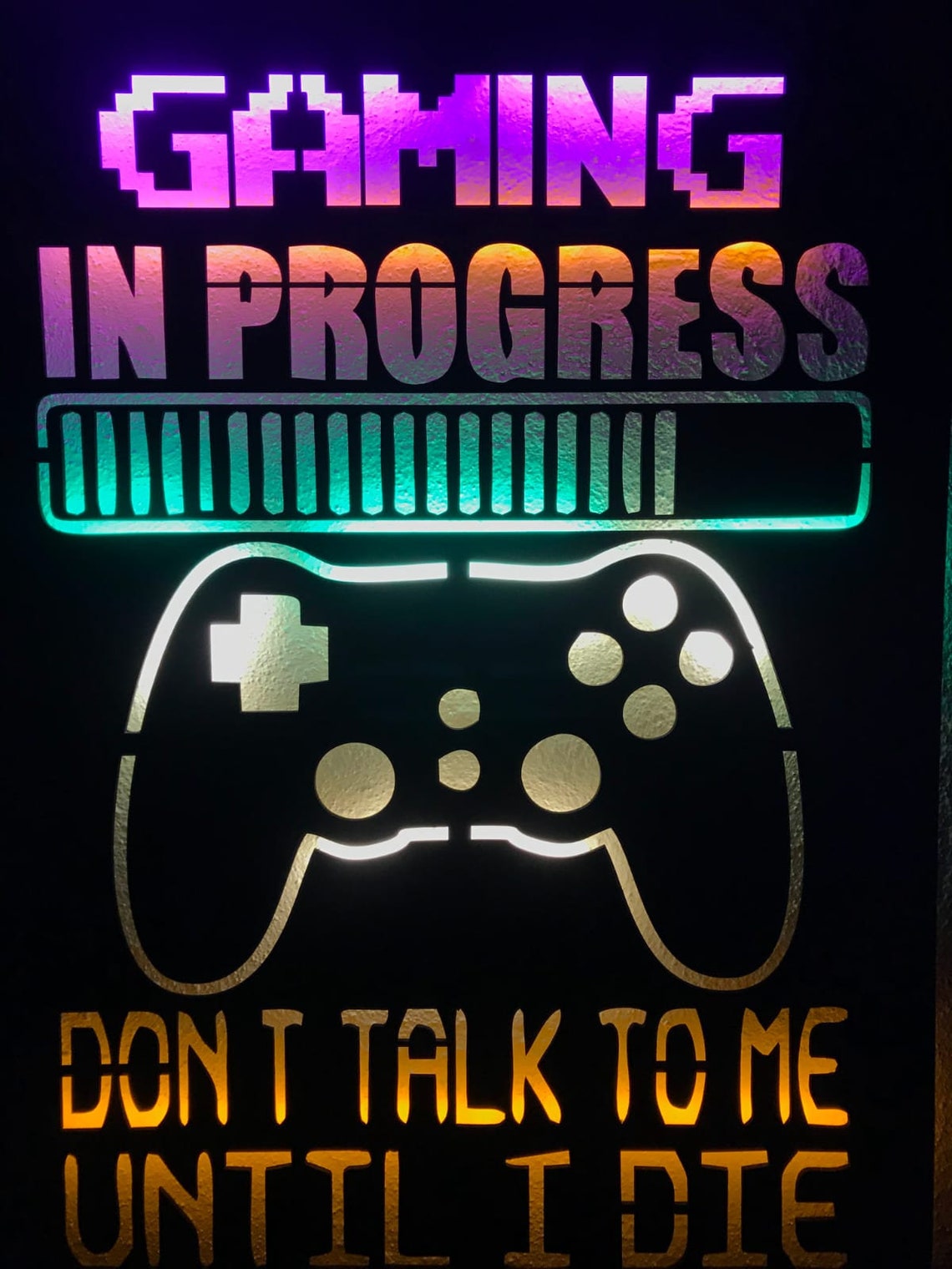 Gaming İn Progress Gamer Led Lighted Wall Art| Gamer Room Decor|gamer ...