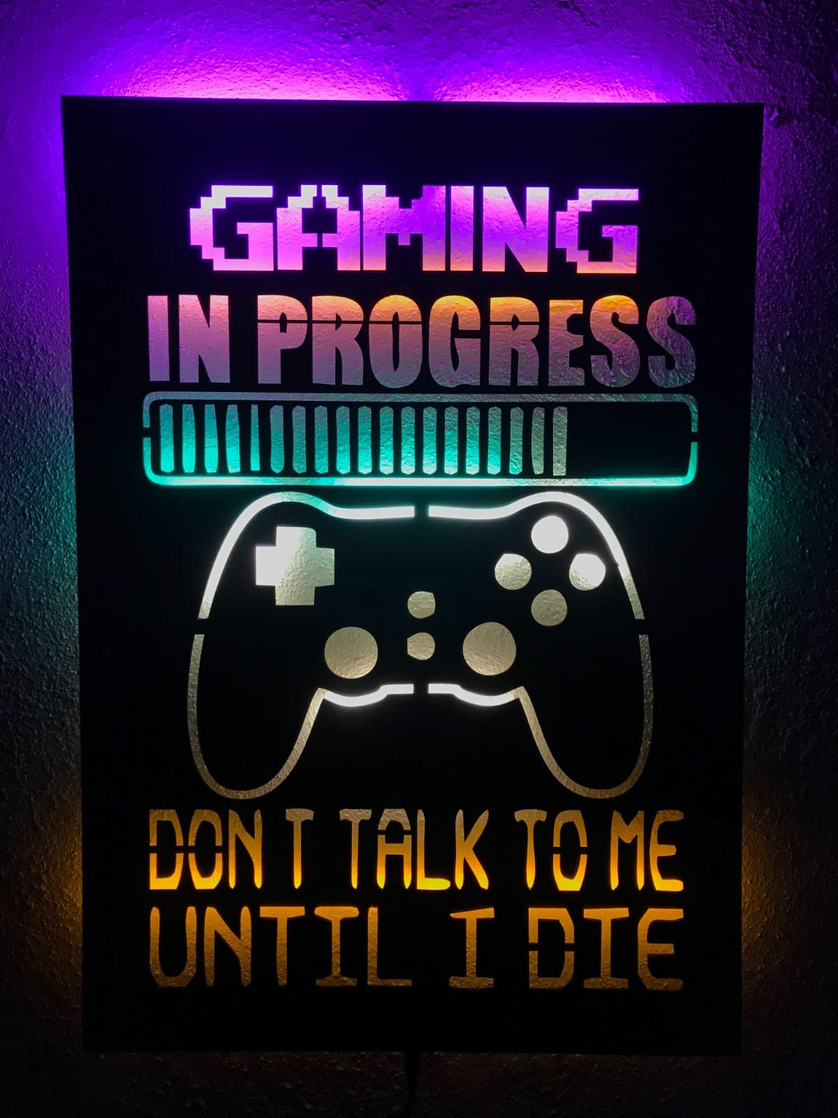 Gaming İn Progress Gamer Led Lighted Wall Art| Gamer Room Decor|gamer ...