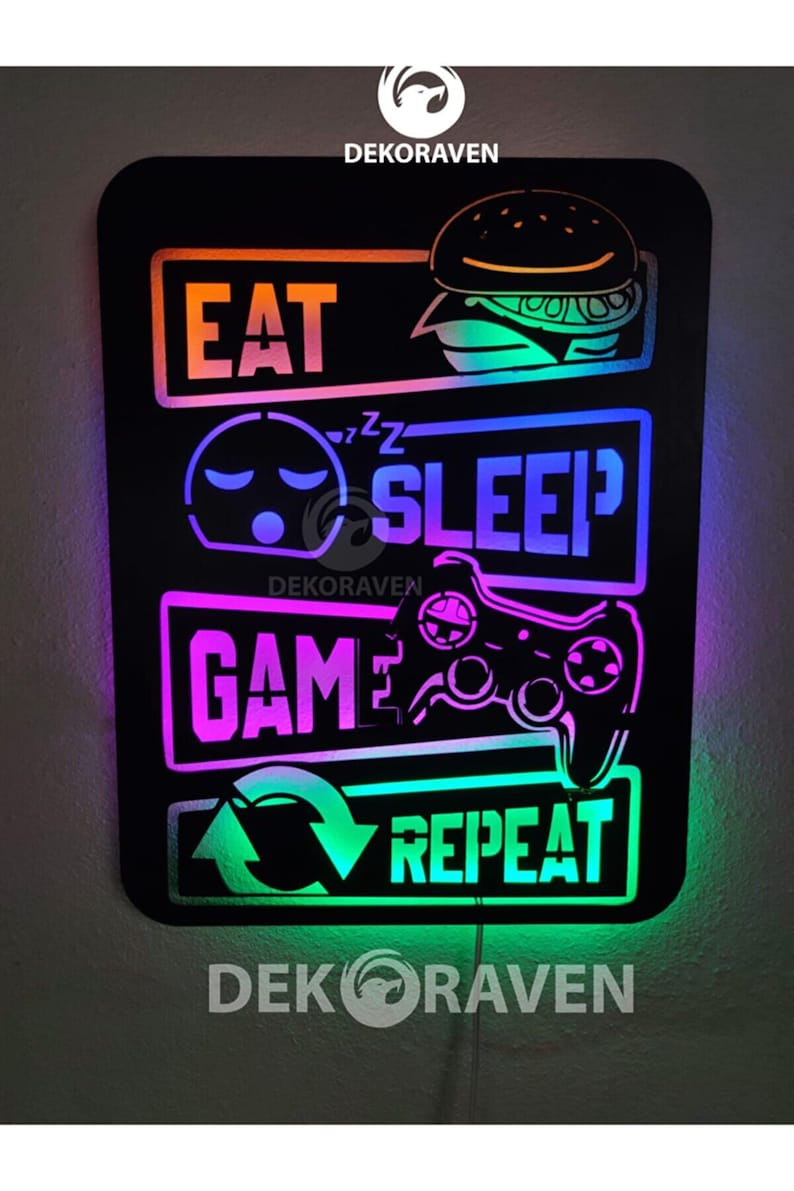 Gamer Led Sign | Gamer Room Wall Art | Kids Room Sign | Gamer Room Wall ...