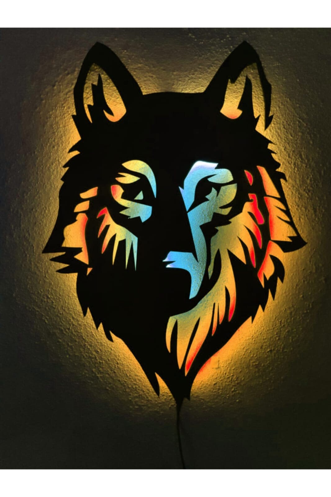 Wolf Lighted up Wall Art , Wooden Wall Decor , Home Decor ,animals Gift ...