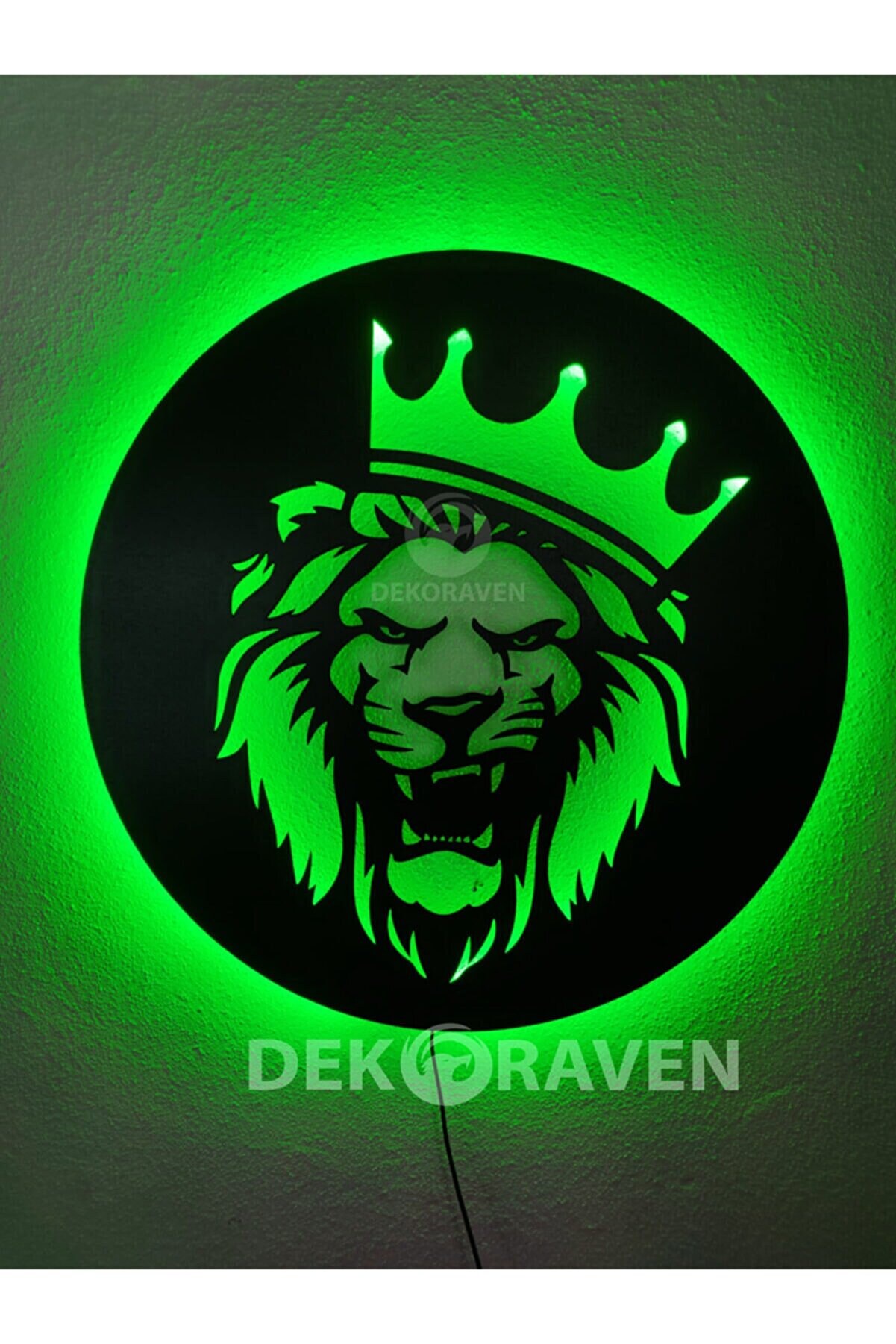 Lion Led Wall Art | RGB Led 16 COLORS-REMOTE Control | Wooden Wall ...