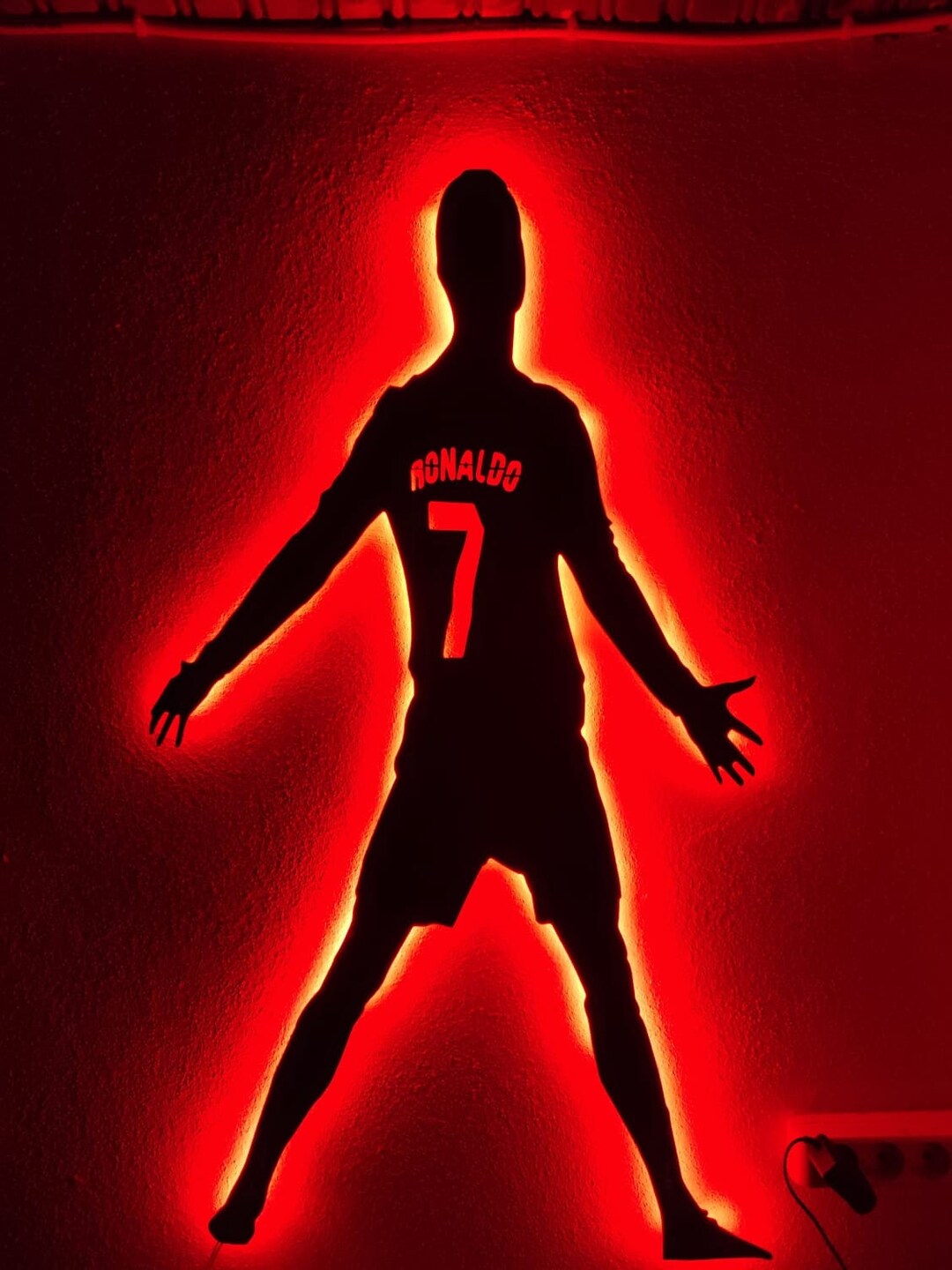 Cristiano Ronaldo Led Wall Art Sign Cr7 Wall Decor Football Wall Art ...