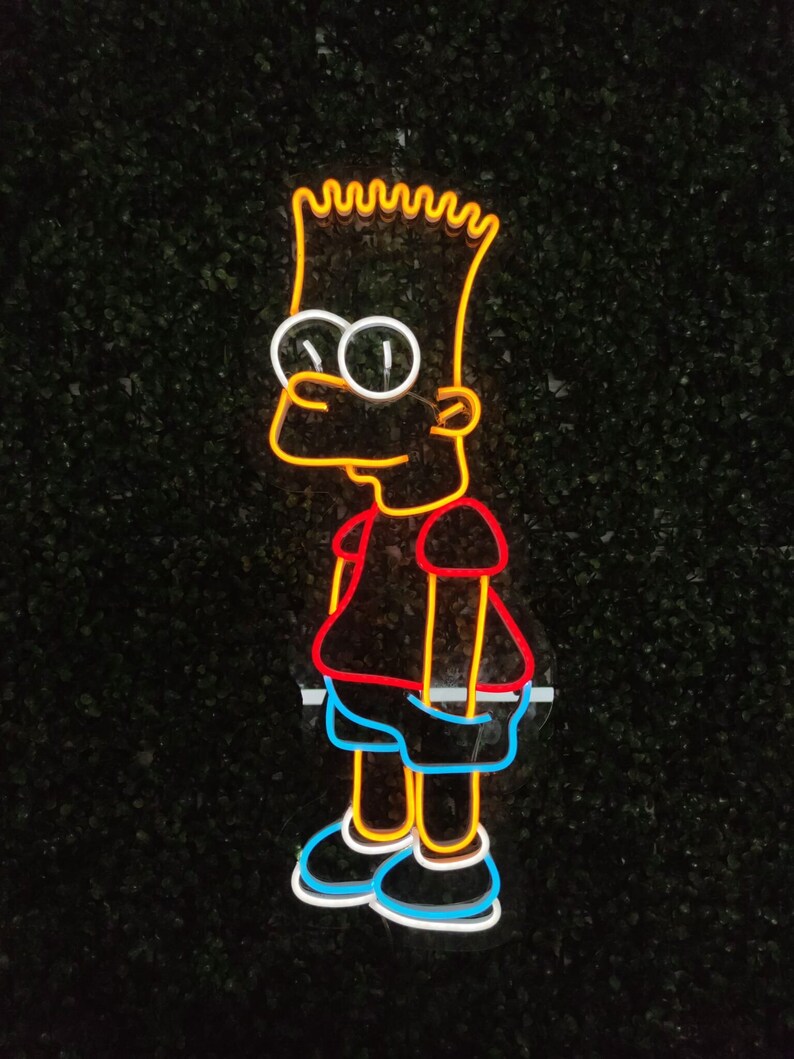 Simpson Bart Neon Led Sign Wall Art Led Sign/simpson Neon Sign/ Cartoon ...