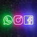 Whatsapp Neon Sign Facebook Neon Sign Instagram Neon Sign Social Media ...