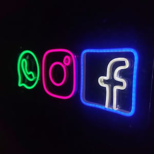 Whatsapp Neon Sign Facebook Neon Sign Instagram Neon Sign Social Media ...
