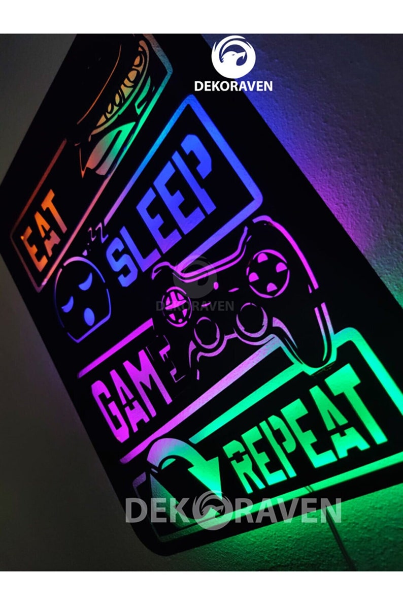 Gamer Led Sign | Gamer Room Wall Art | Kids Room Sign | Gamer Room Wall ...