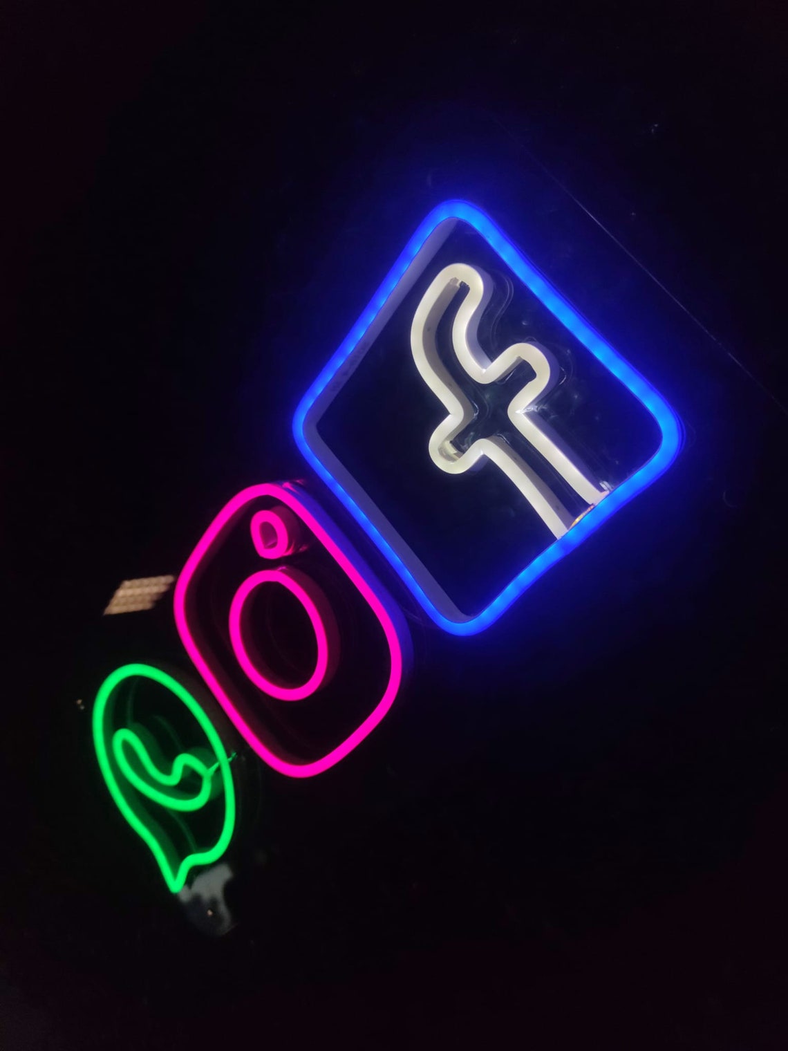 Whatsapp Neon Sign Facebook Neon Sign Instagram Neon Sign Social Media ...
