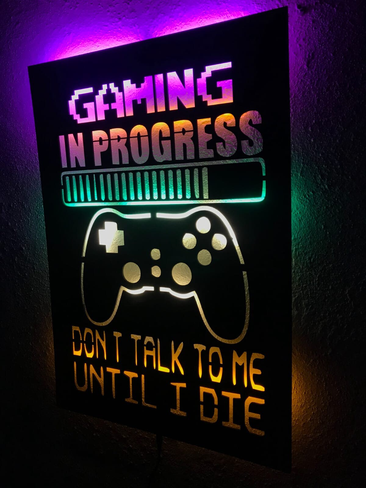Gaming İn Progress Gamer Led Lighted Wall Art| Gamer Room Decor|gamer ...