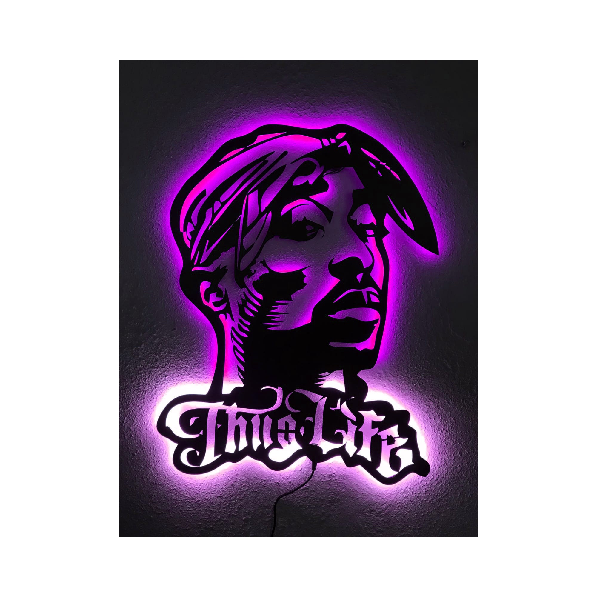 Tupac Shakur LED Sign Iconic Wall Art for Fans |vibrant Neon Light ...