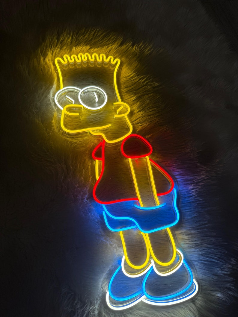 Simpson Bart Neon Led Sign Wall Art Led Sign/simpson Neon Sign/ Cartoon ...