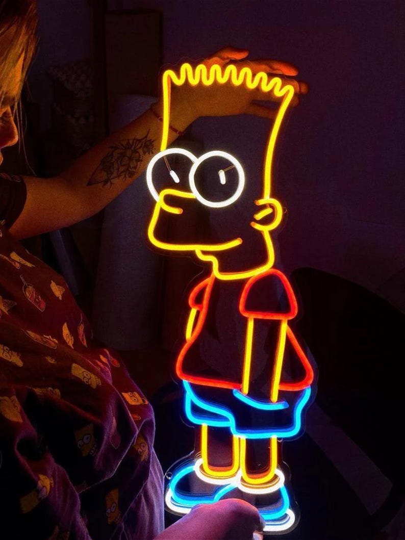 Simpson Bart Neon Led Sign Wall Art Led Sign/simpson Neon Sign/ Cartoon ...
