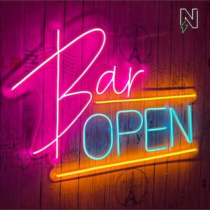 Bar Open Led Neon Sign , Open Sign for Bar , Bar Wall Art , Bar Led ...