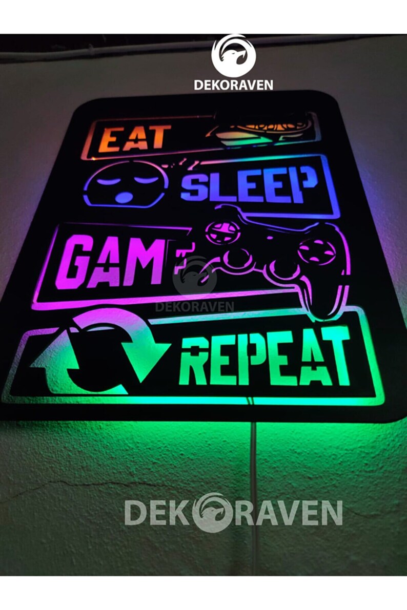 Gamer Led Sign | Gamer Room Wall Art | Kids Room Sign | Gamer Room Wall ...