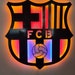 FC Barcelona Led Wall Sign, Barcelona Wood Wall Art, Led Light Wall Art ...