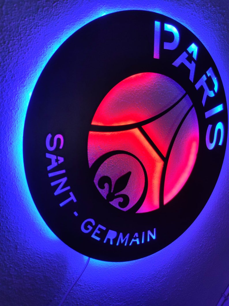 Paris Saint-germain FC Logo Led Sign, Football Team Neon Sign, Football ...