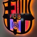 FC Barcelona Led Wall Sign, Barcelona Wood Wall Art, Led Light Wall Art ...