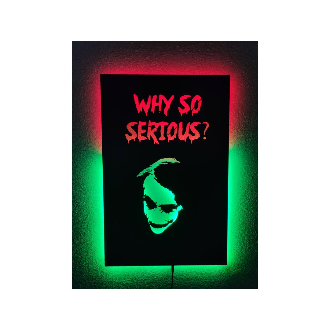 Joker Why so Serious Led Sign, Neon Sign, Wall Decor With Led Lights ...