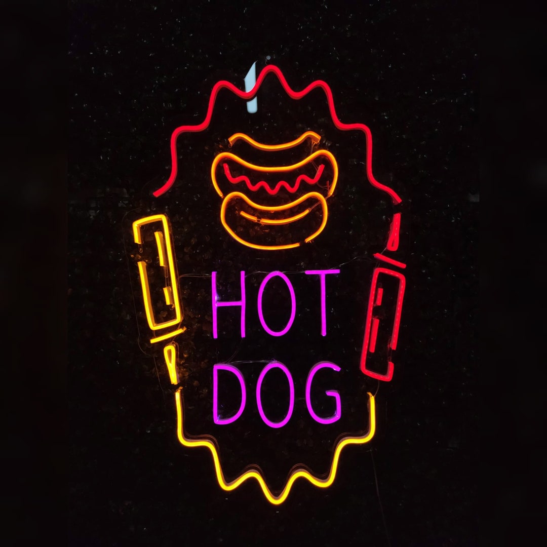 Hot Dog Neon Sign Led Wall Decor Food Decor , Kitchen Decor , Ketchup ...