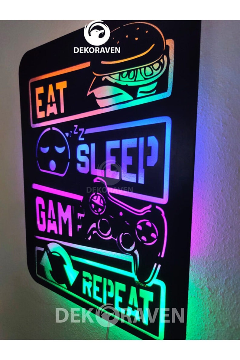 Gamer Led Sign | Gamer Room Wall Art | Kids Room Sign | Gamer Room Wall ...