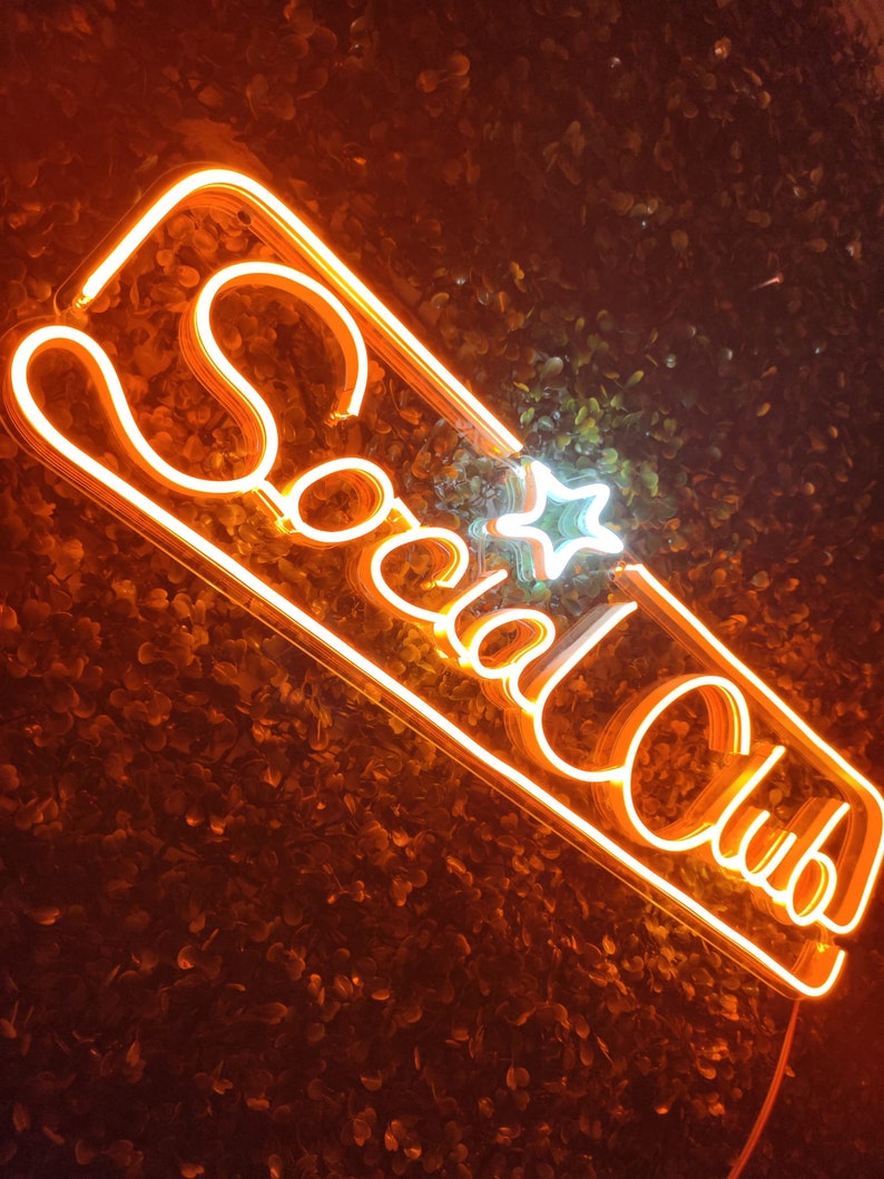 Social Club Neon Sign | Neon Sign Art | Neon Decor | Gift for Him | Gta ...