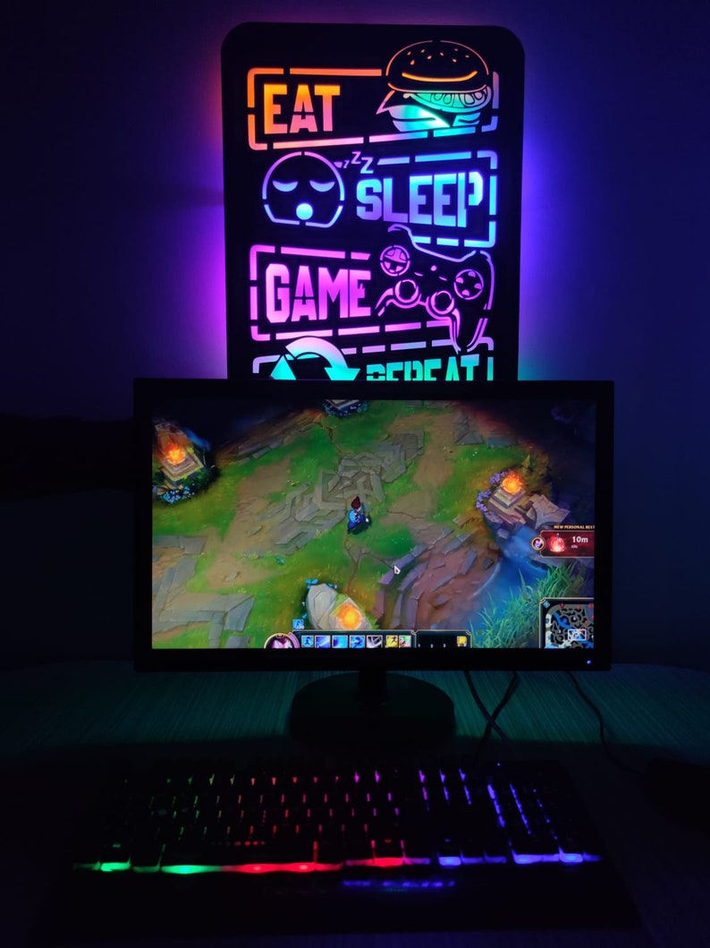 Gamer Led Sign | Gamer Room Wall Art | Kids Room Sign | Gamer Room Wall ...