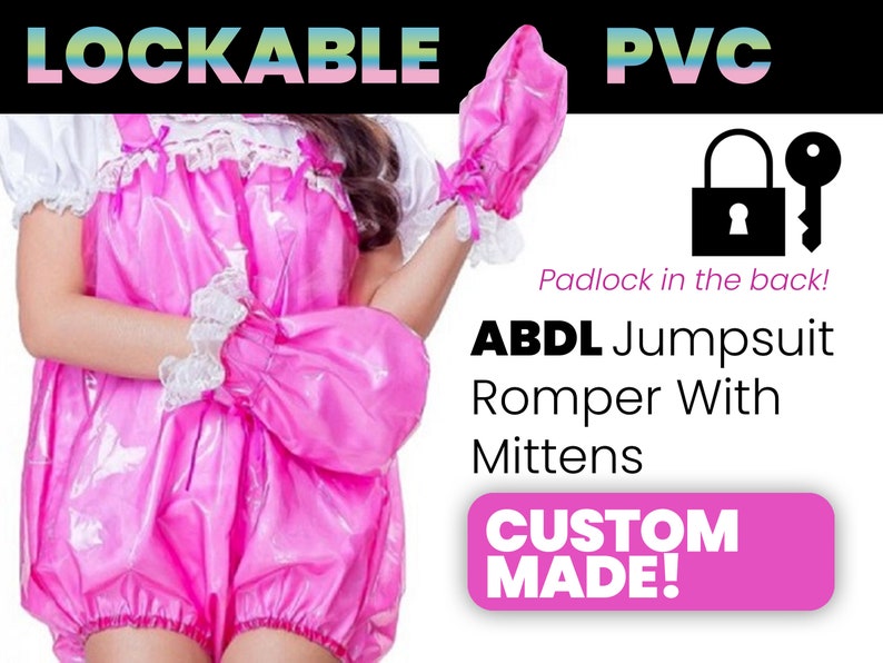 Lockable Sissy ABDL Romper Adult Baby PVC Onesie Pullups - Etsy