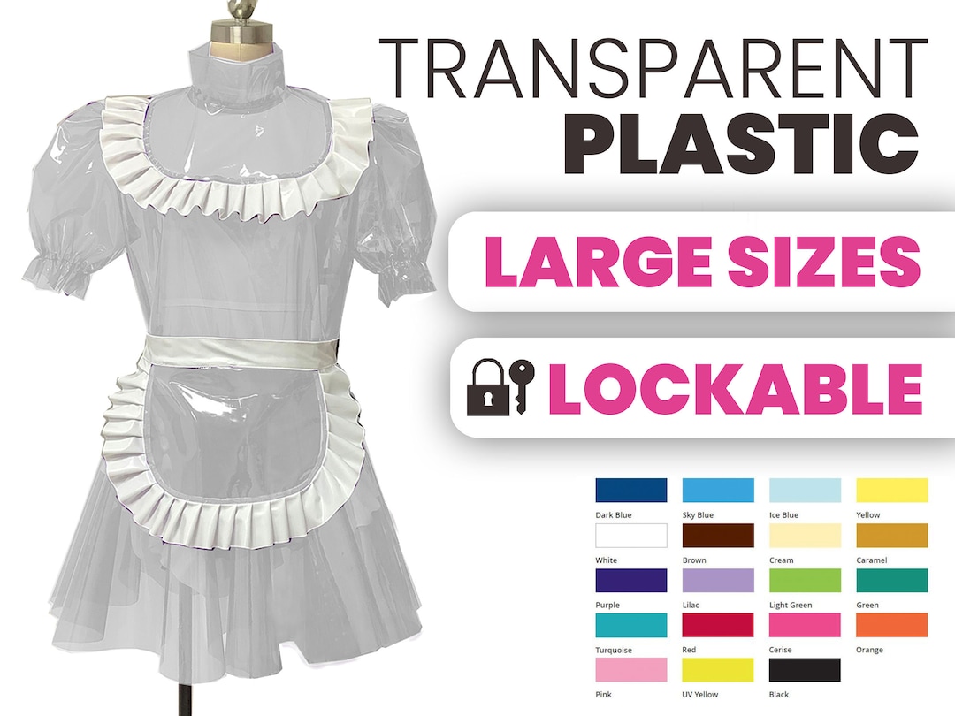Transparent Plastic PVC Dress for Men, Lockable Maid Dress, Rave Sissy ...