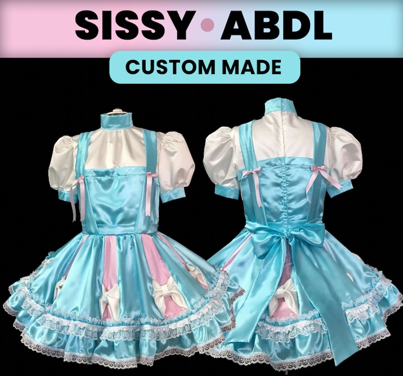 ABDL Dress Sissy Satin Adult Baby Frock Pinafore Dress With - Etsy