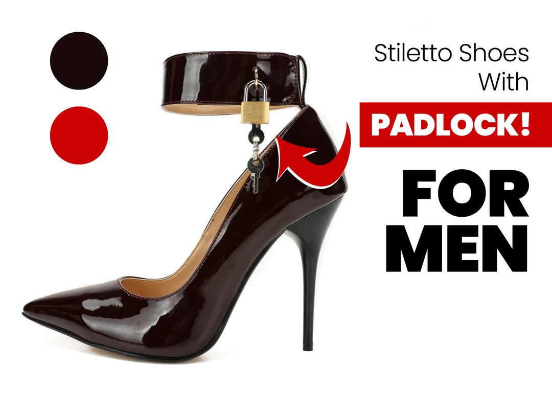 Transgender Mtf Crossdresser Shoes With Padlock High Heels Etsy
