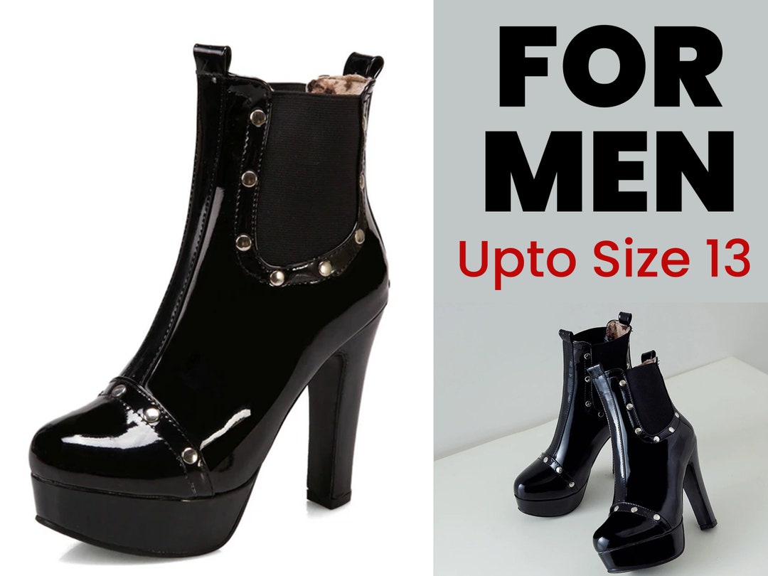 Womens Shoes For Men High Heel Ankle Length Boots Crossdresser Shoes Transgender Mtf Sissy