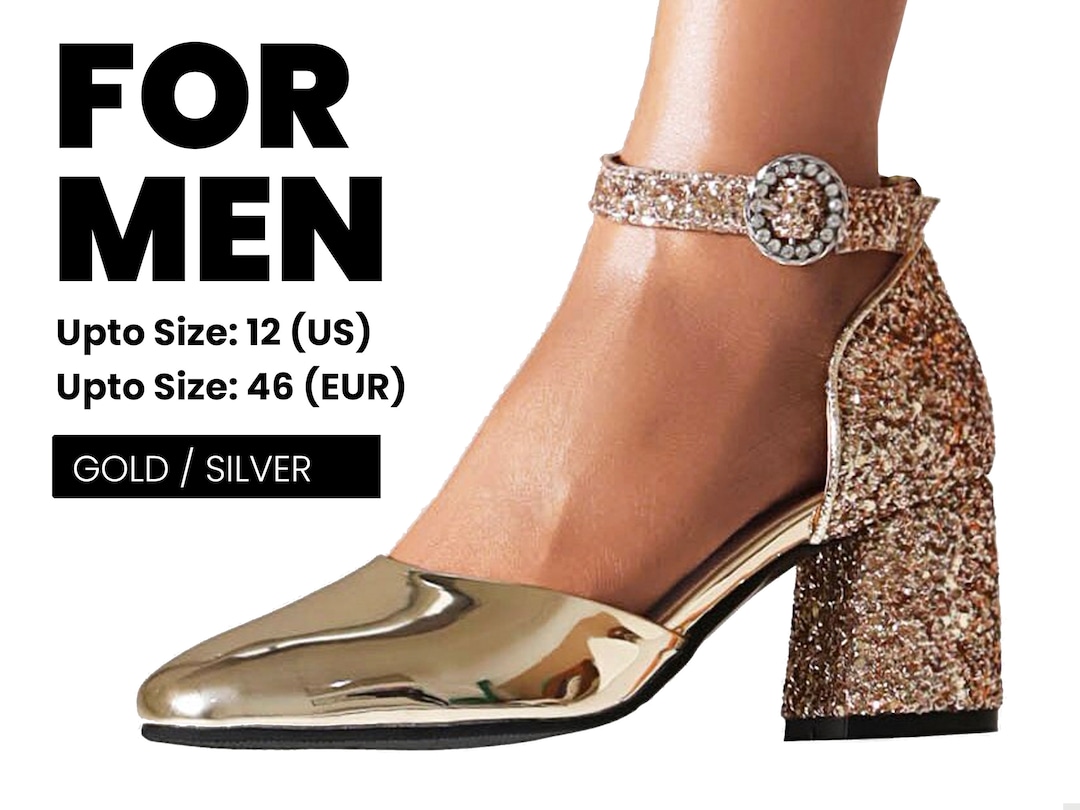 Gold Silver Metallic Bling Crossdresser Shoes Drag Queen Shoes Sissy ...