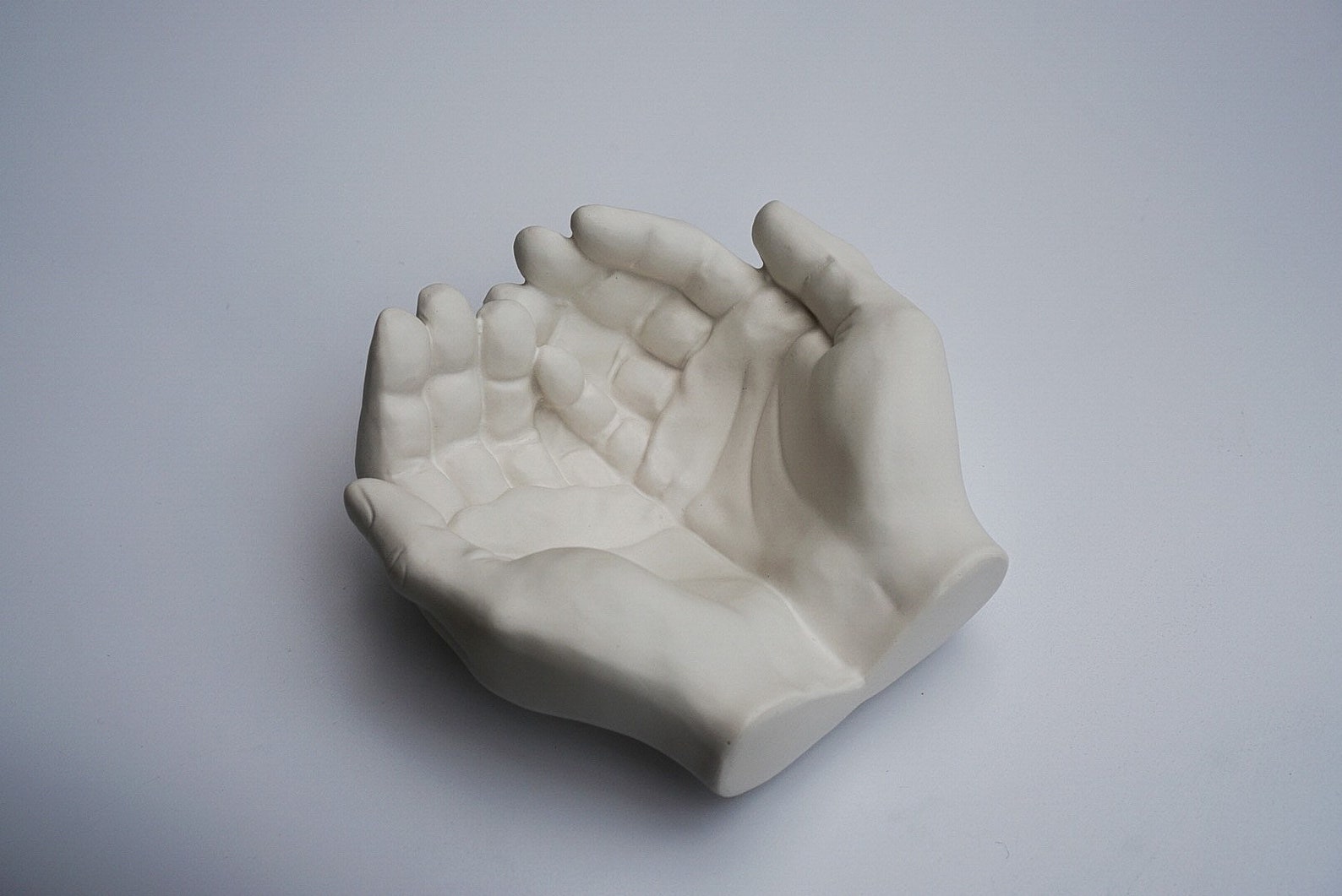 Cupped Hands Stone Decorative Bowl, Jesmonite Trinket Tray Ornament ...