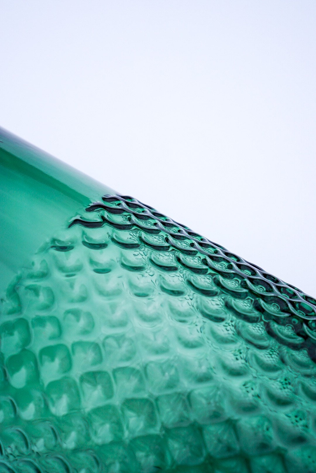 Green Textured Glass Vase Recycled Glass Cylinder Shape Home - Etsy