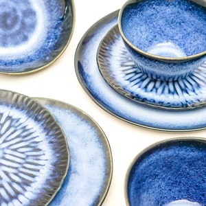 Handmade Large Ceramic Ocean Glaze Dinner Plate - Etsy