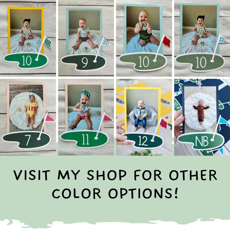 Golf First Birthday Photo Banner: Hole in One, Mastered First Year - 12 ...