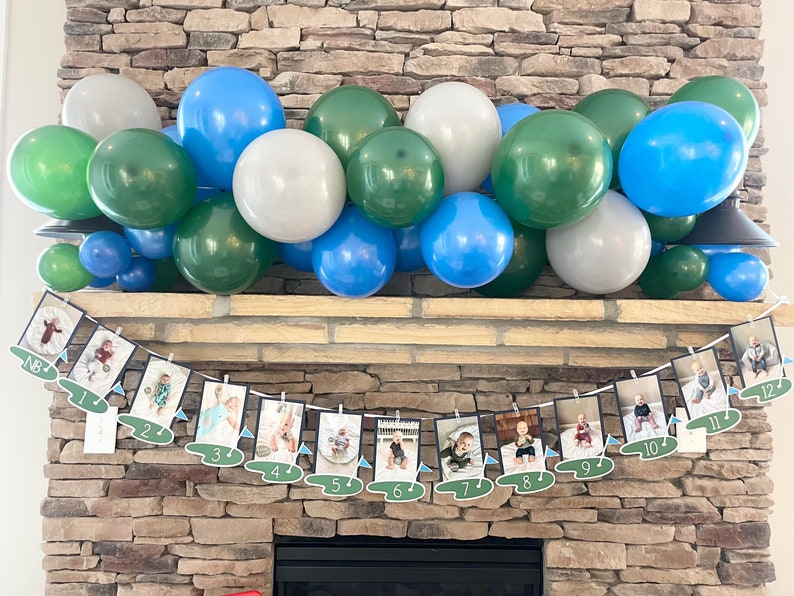 Golf First Birthday Photo Banner: Hole in One, Mastered First Year - 12 ...