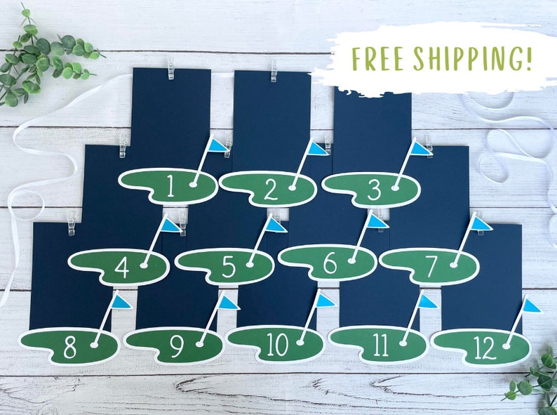 Golf First Birthday Photo Banner: Hole in One, Mastered First Year - 12 ...