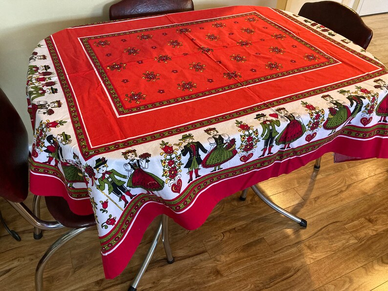 Vintage German Traditional Dress Tablecloth - Etsy