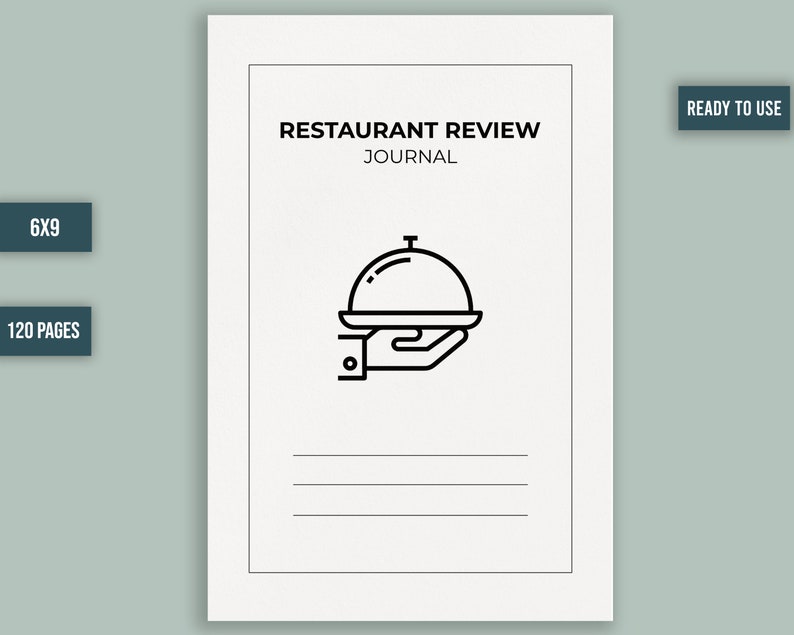 Restaurant Review Journal 6x9inches Ready to Upload PDF Commercial Use ...