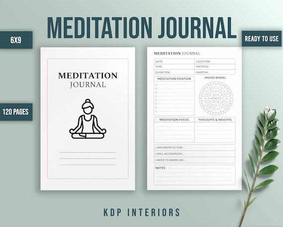 Meditation Journal 6x9 Inches Commercial Use Ready to Upload - Etsy
