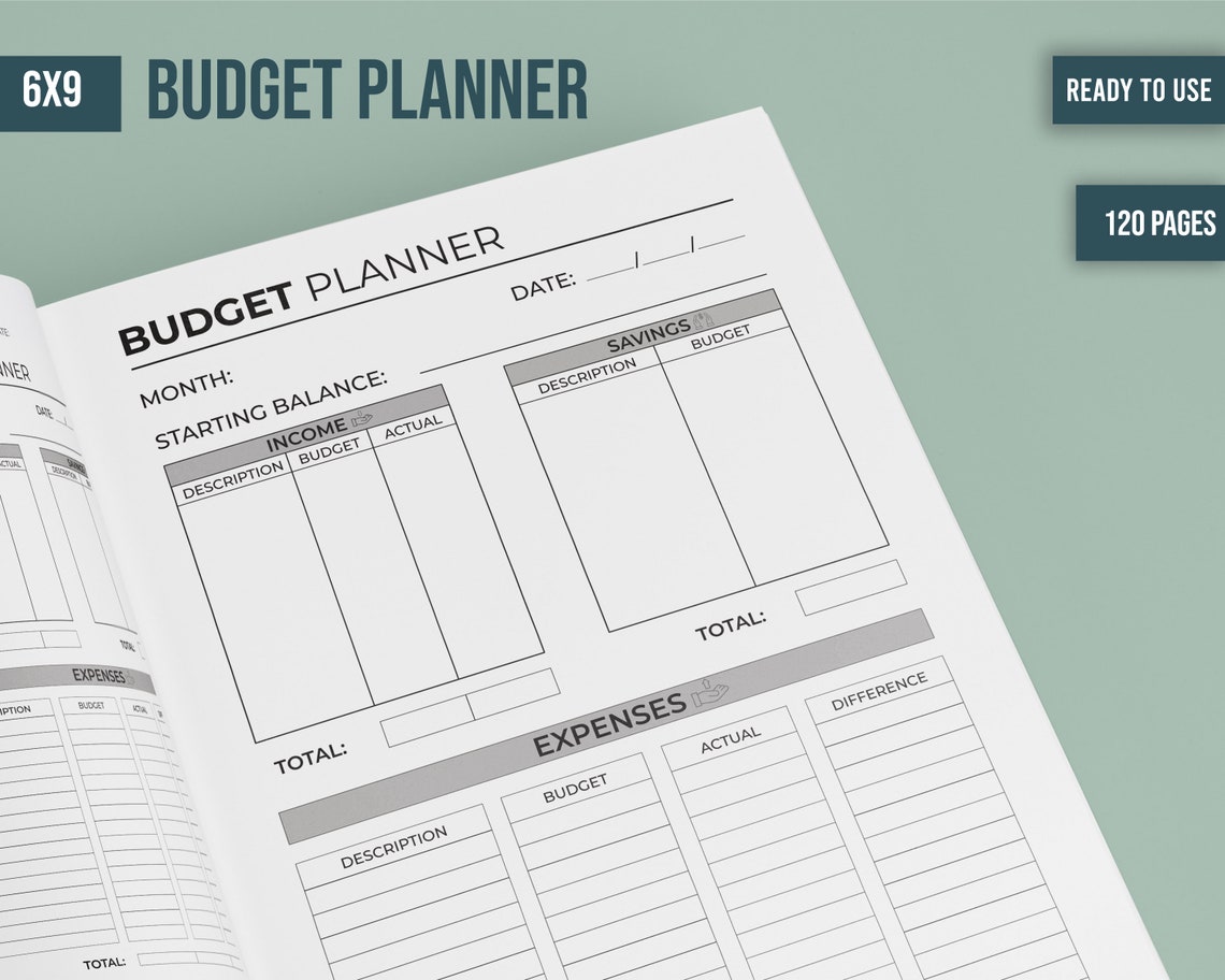 Budget Planner KDP Interior 6x9 Inches Commercial Use Ready to Upload ...