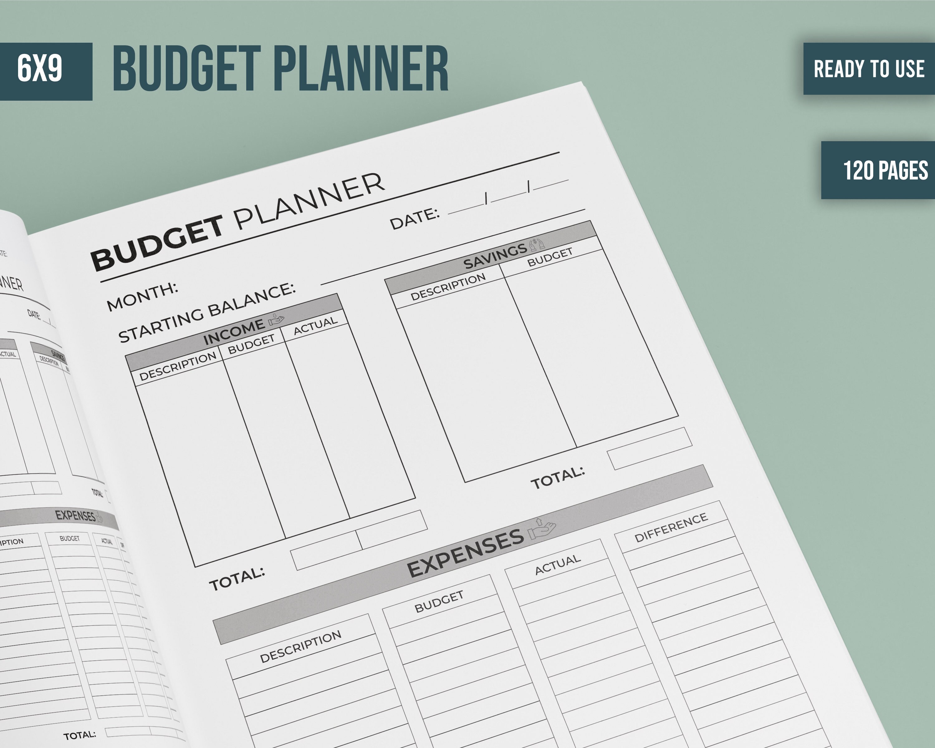 Budget Planner KDP Interior 6x9 Inches Commercial Use Ready to Upload ...