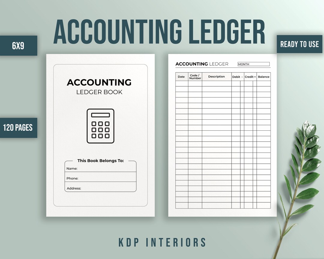 Accounting Ledger Book 120 Pages 6x9 Inches Ready to Upload PDF KDP ...