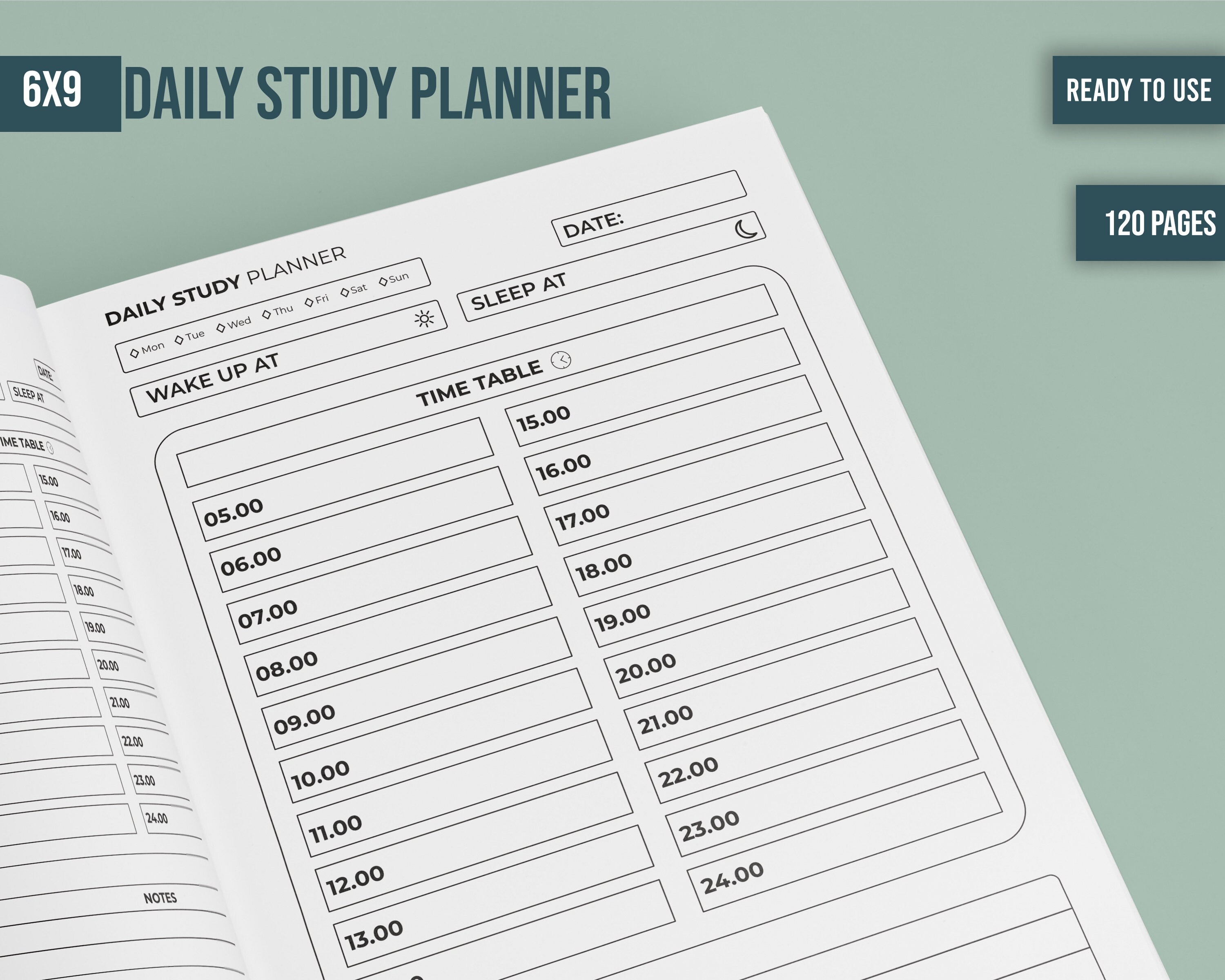 Daily Study Planner Student Study Planner Printable KDP Interiors 120 ...