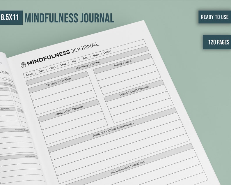 Mindfulness Journal 8.5x11inches KDP Template 120pages KDP Interior ...