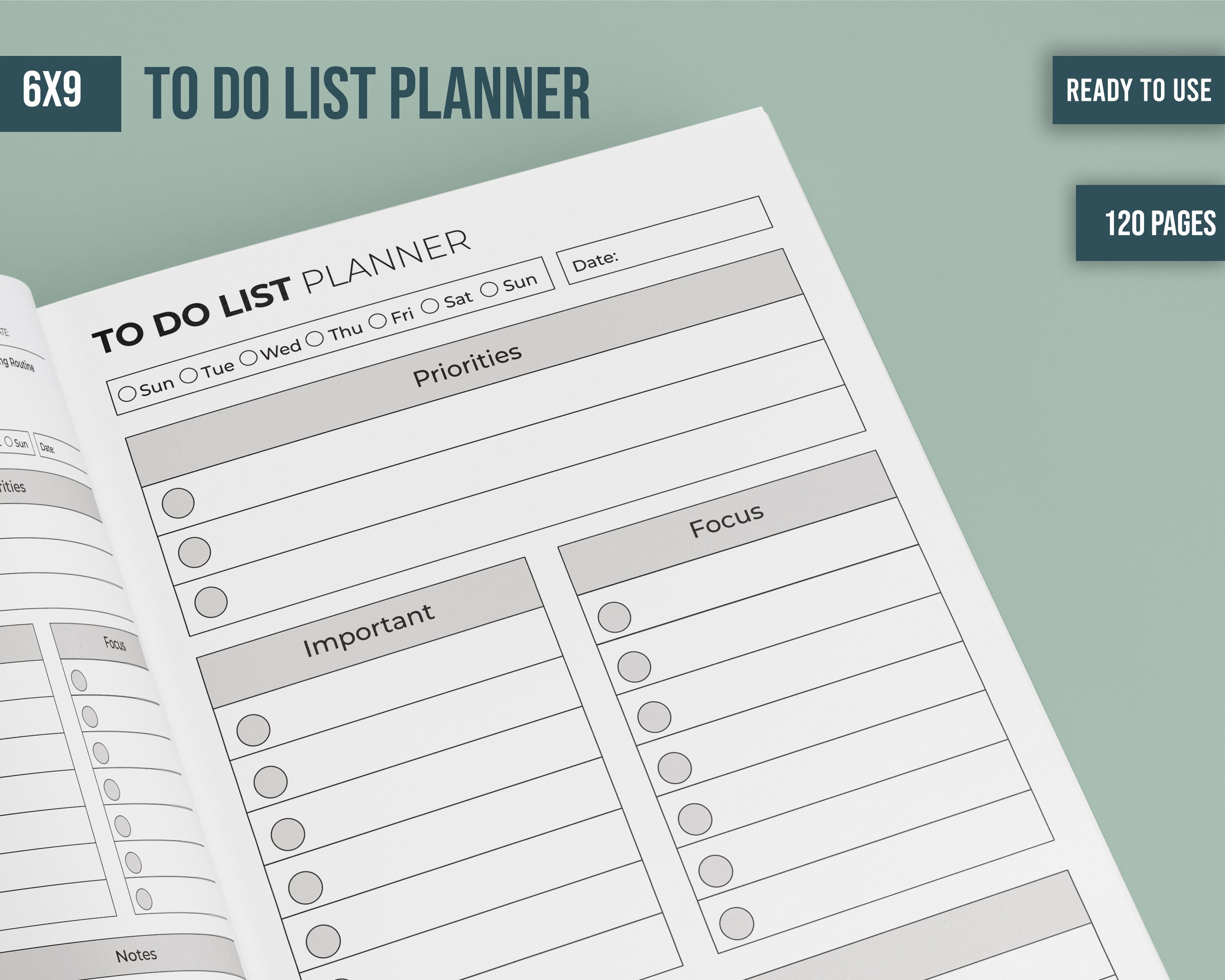 To Do List Planner 6x9" Inches Ready to Upload PDF Commercial Use KDP ...