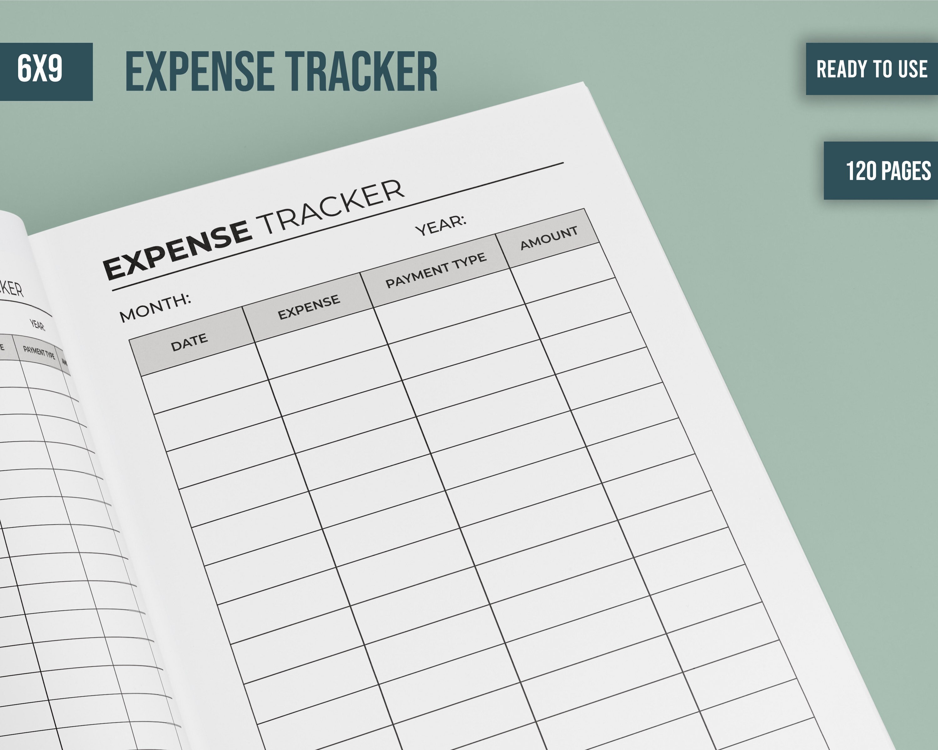 Expense Tracker Book 6x9inches Ready to Upload PDF Commercial Use KDP ...