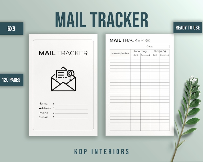Mail Tracker KDP Interior Commercial Use Ready to Upload PDF KDP ...
